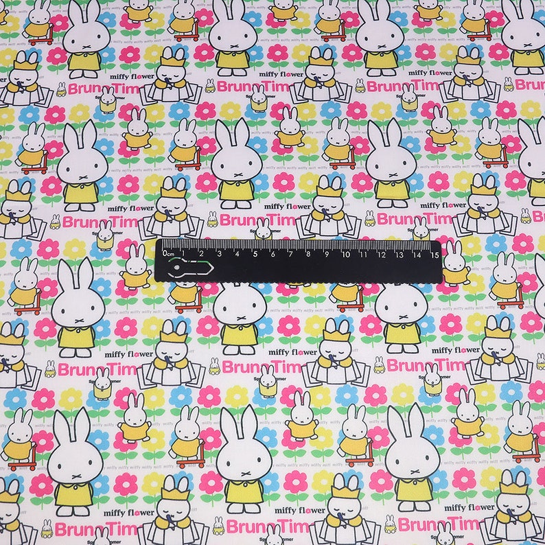 Miffy Fabric Polyester Cotton Fabric Cartoon Fabric Quilting Fabric by ...