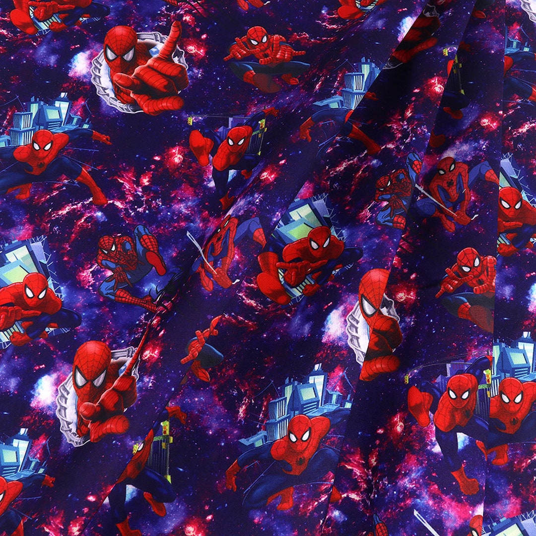 Spiderman Fabric Superheroe Fabric Polyester Cotton Fabric Cartoon ...