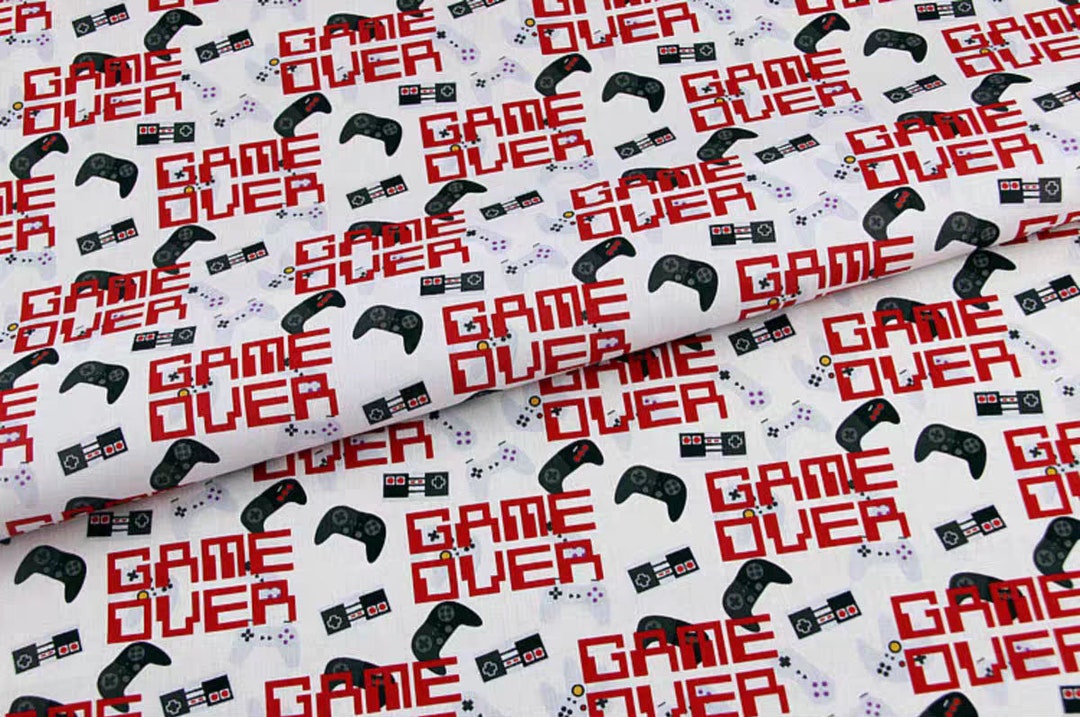 Fun Game Fabric Game Over Fabric Video Game Fabric Anime Fabric 100% ...