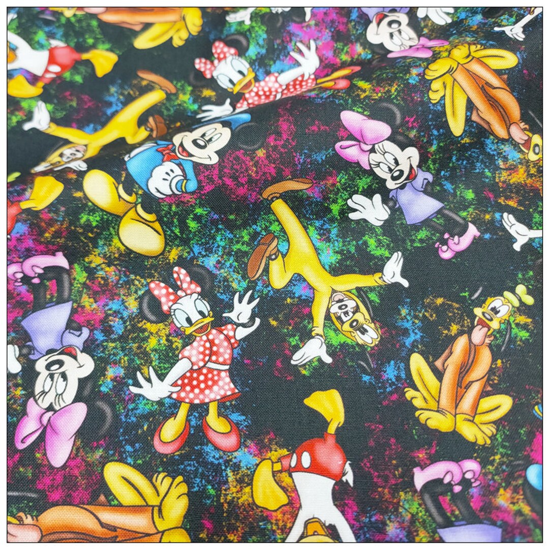 Disney Mickey and Minnie Mouse Donald Duck Goofy Fabric Anime Fabric ...