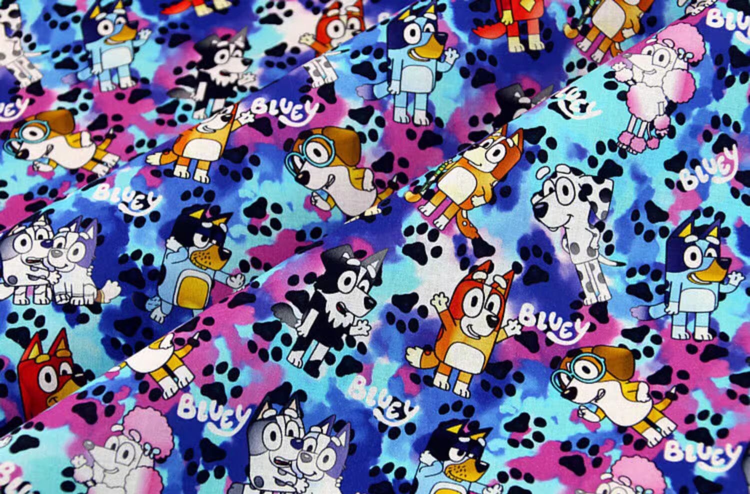 Bluey Fabric Blue Dog Fabric Anime Fabric 100% Cotton Fabric Cartoon ...