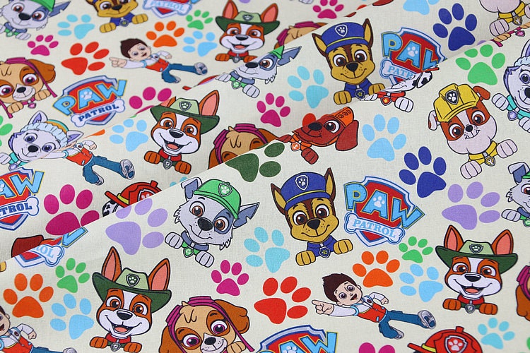 Paw Patrol Guys Fabric Anime Fabric 100% Cotton Fabric Cartoon - Etsy