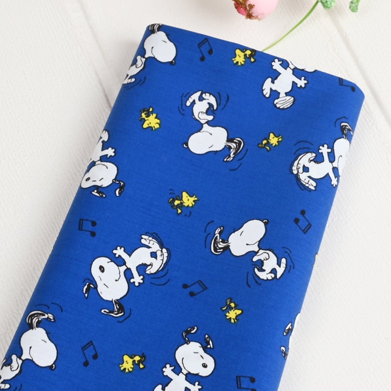 Peanuts Snoopy and Woodstock Fabric Anime Fabric 100% Cotton Fabric ...