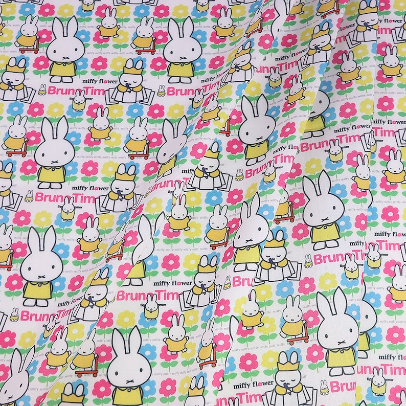 Miffy Fabric Polyester Cotton Fabric Cartoon Fabric Quilting Fabric by ...