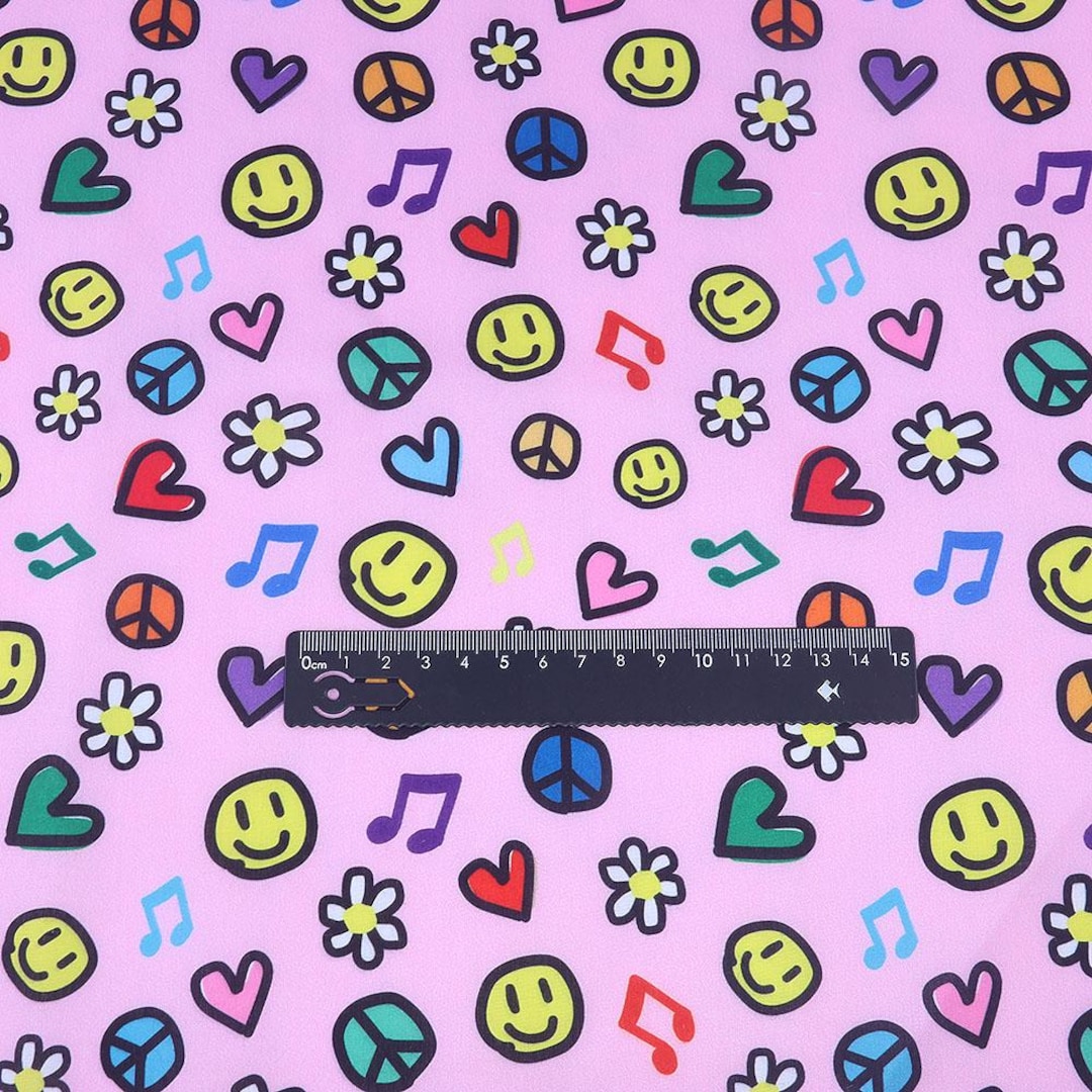 Flower Smile Face Fabric Smiley Face Fabric Happy Face Emoji Fabric ...
