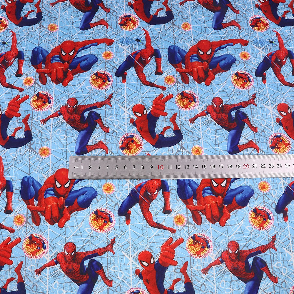 Spiderman Fabric Superheroe Fabric Polyester Cotton Fabric Cartoon ...