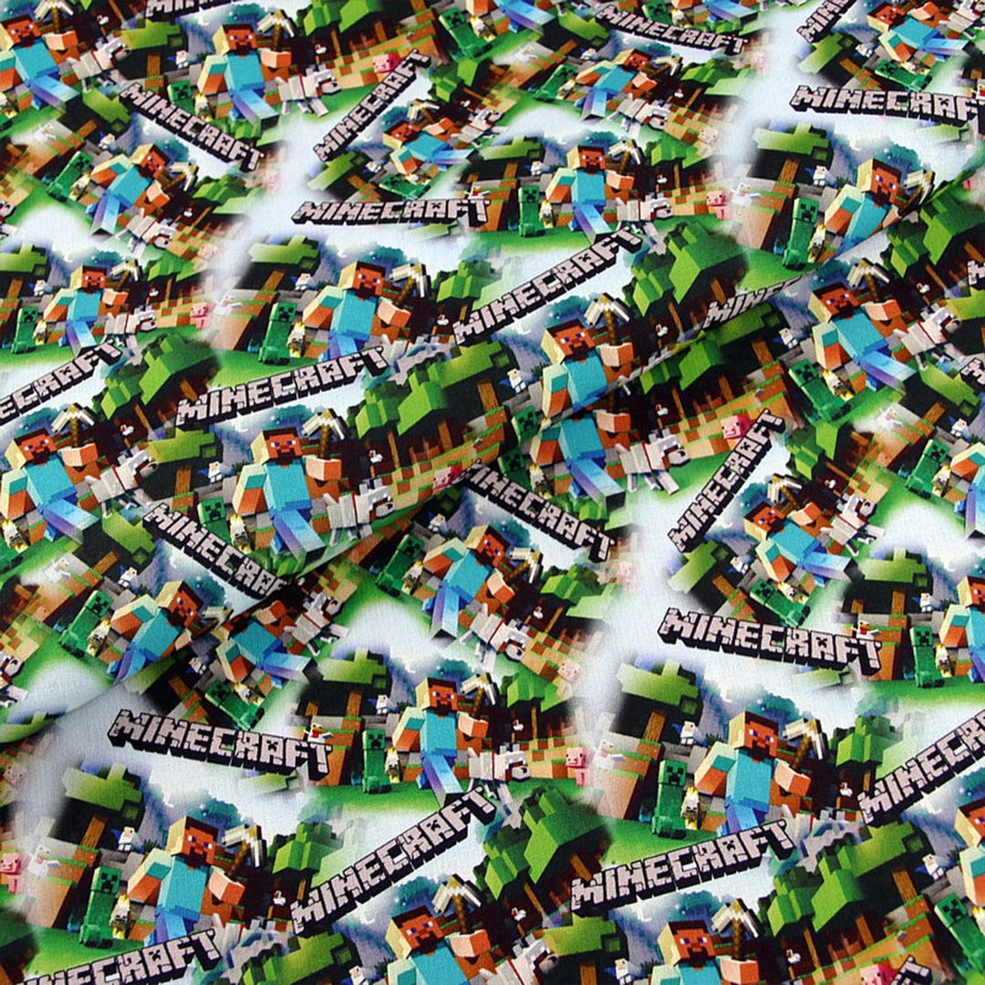 Minecraft Fabric 100% Cotton Fabric Cartoon Fabric Quilting Fabric by ...
