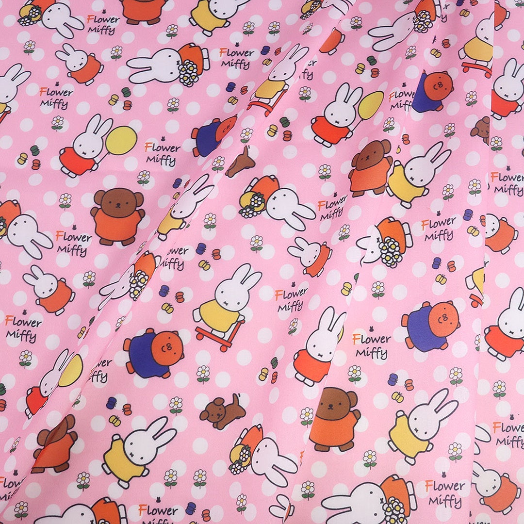 Miffy Fabric Polyester Cotton Fabric Cartoon Fabric Quilting Fabric by ...