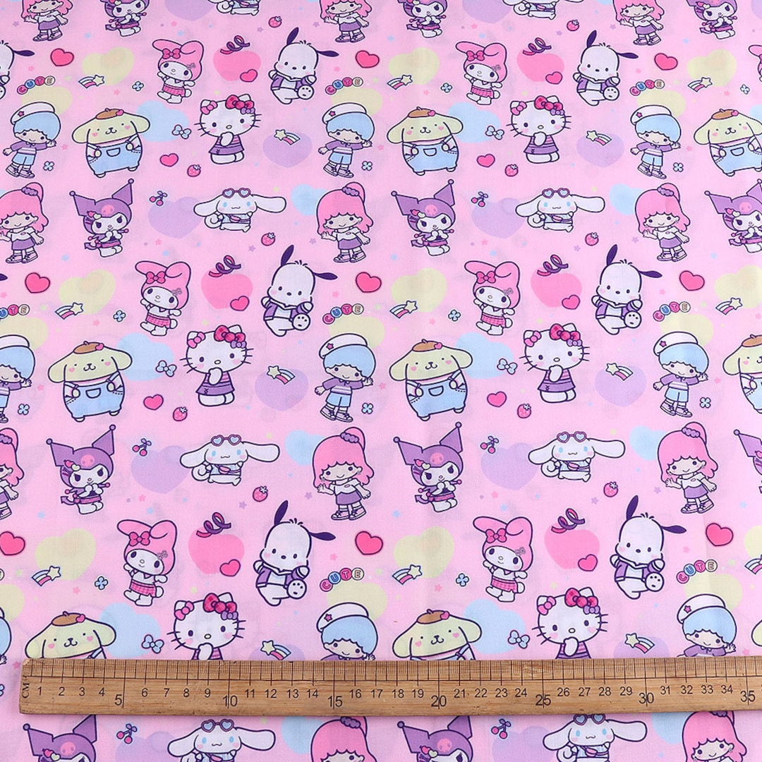 Sanrio My Melody Fabric Hello Kitty Fabric Polyester Cotton Fabric ...