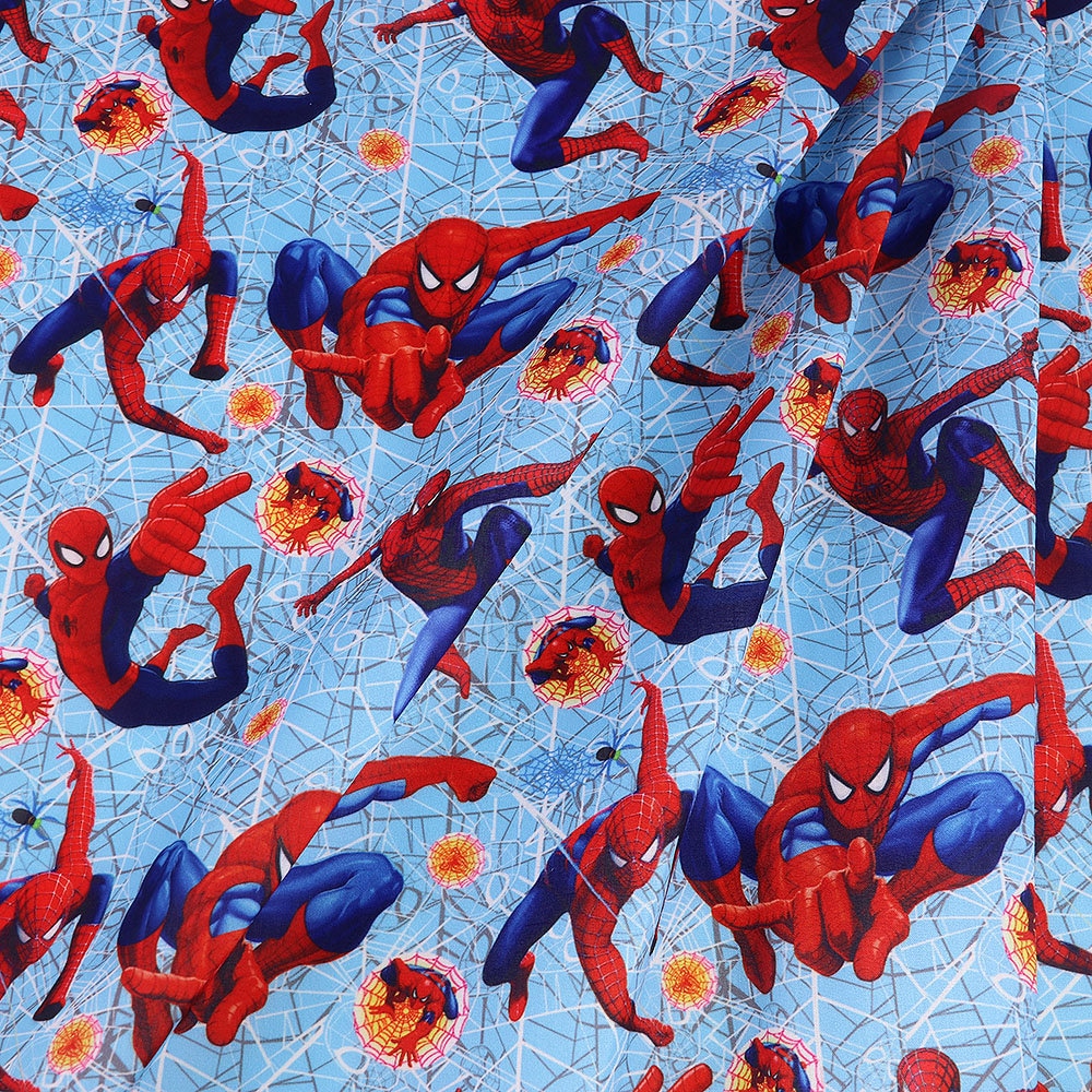 Spiderman Fabric Superhero Fabric Polyester Cotton Fabric Cartoon ...