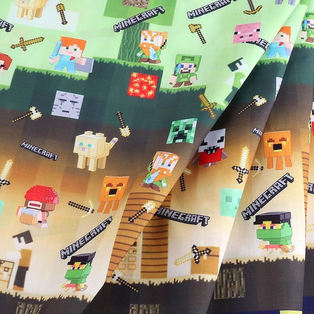 Minecraft Fabric Polyester Cotton Fabric Cartoon Fabric Quilting Fabric ...
