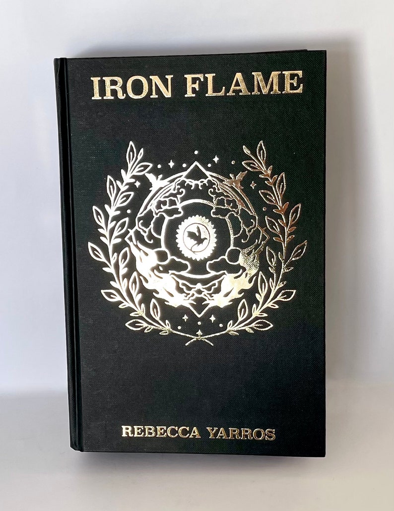 Iron Flame by Rebecca Yarros. Hardback Book With Custom Gold Foil ...