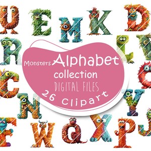 Monster Alphabet Clipart Transparent Background PNG Free Commercial Use ...