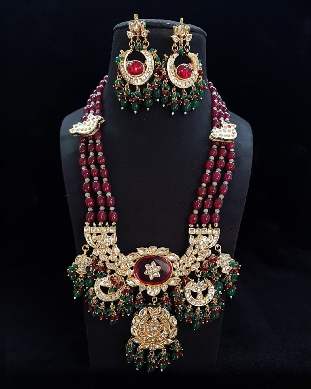 Sabyasachi Inspired Designer Kundan Set, Kundan Long Necklace, Tanjor ...