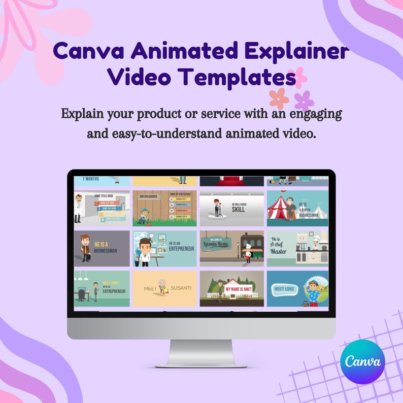 Canva Animated Explainer Video Templates - Etsy