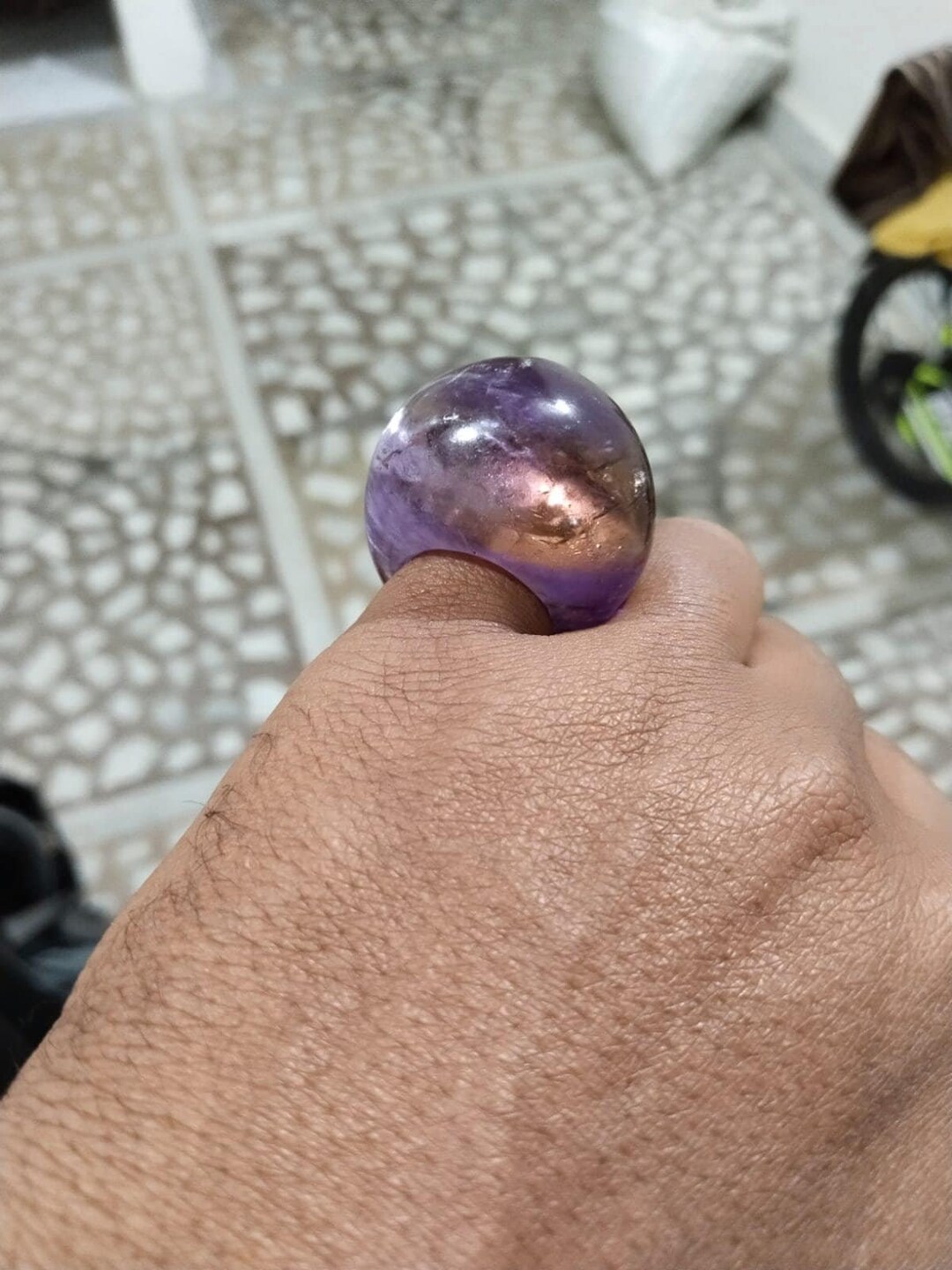 Ametrine Ring Gemstone Ring Babble Ring Raw Stone Ring Purple Stone ...