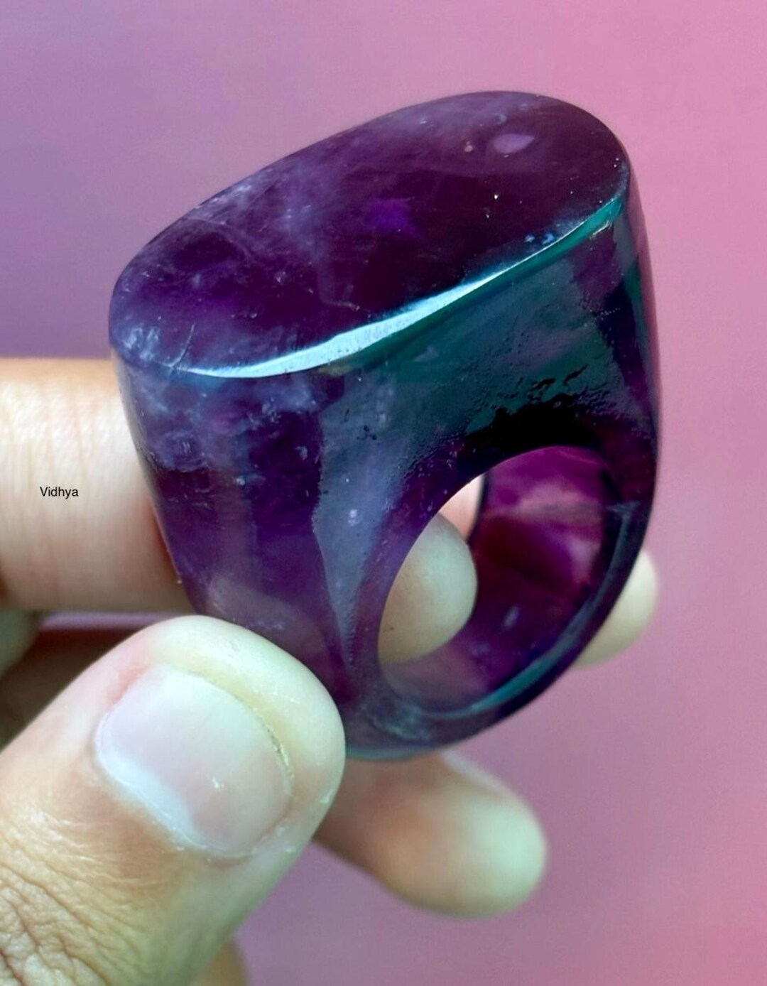 Natural Amethyst Ring: Modern Gemstone Jewelry - Etsy