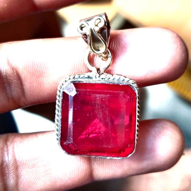 Ruby Pendant - Etsy