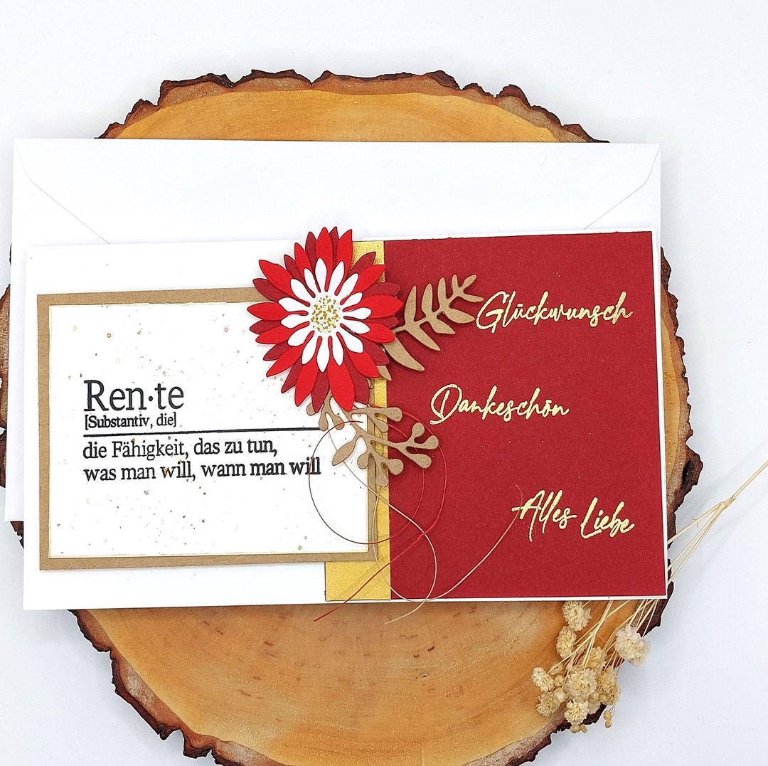 Karte Rente, Grußkarte Ruhestand - Etsy.de