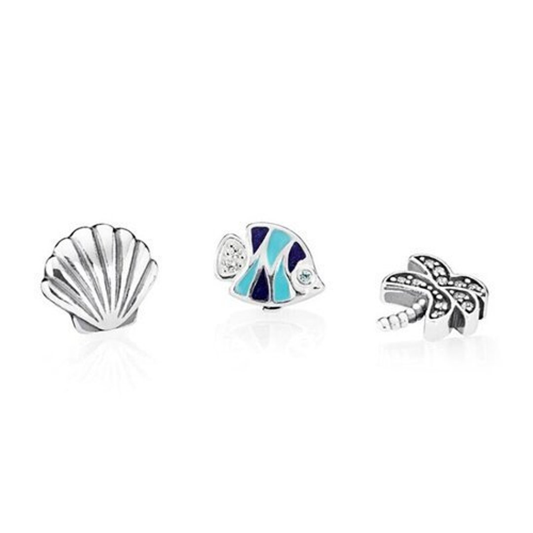 Pandora Set of 3 Tropical Paradise Petites Silver Charm - Etsy