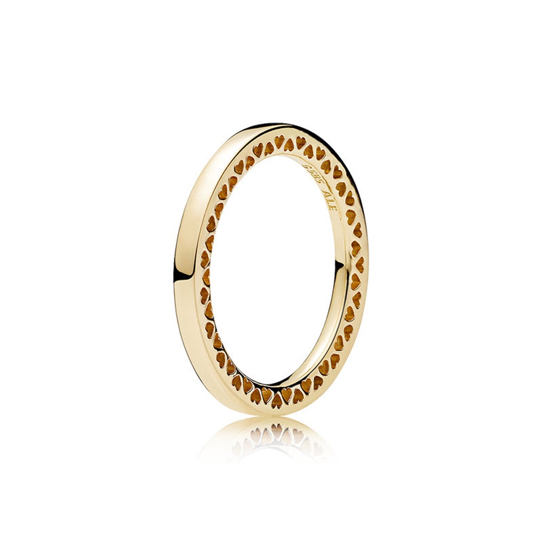 Pandora Classic Hearts Golden Ring - Etsy