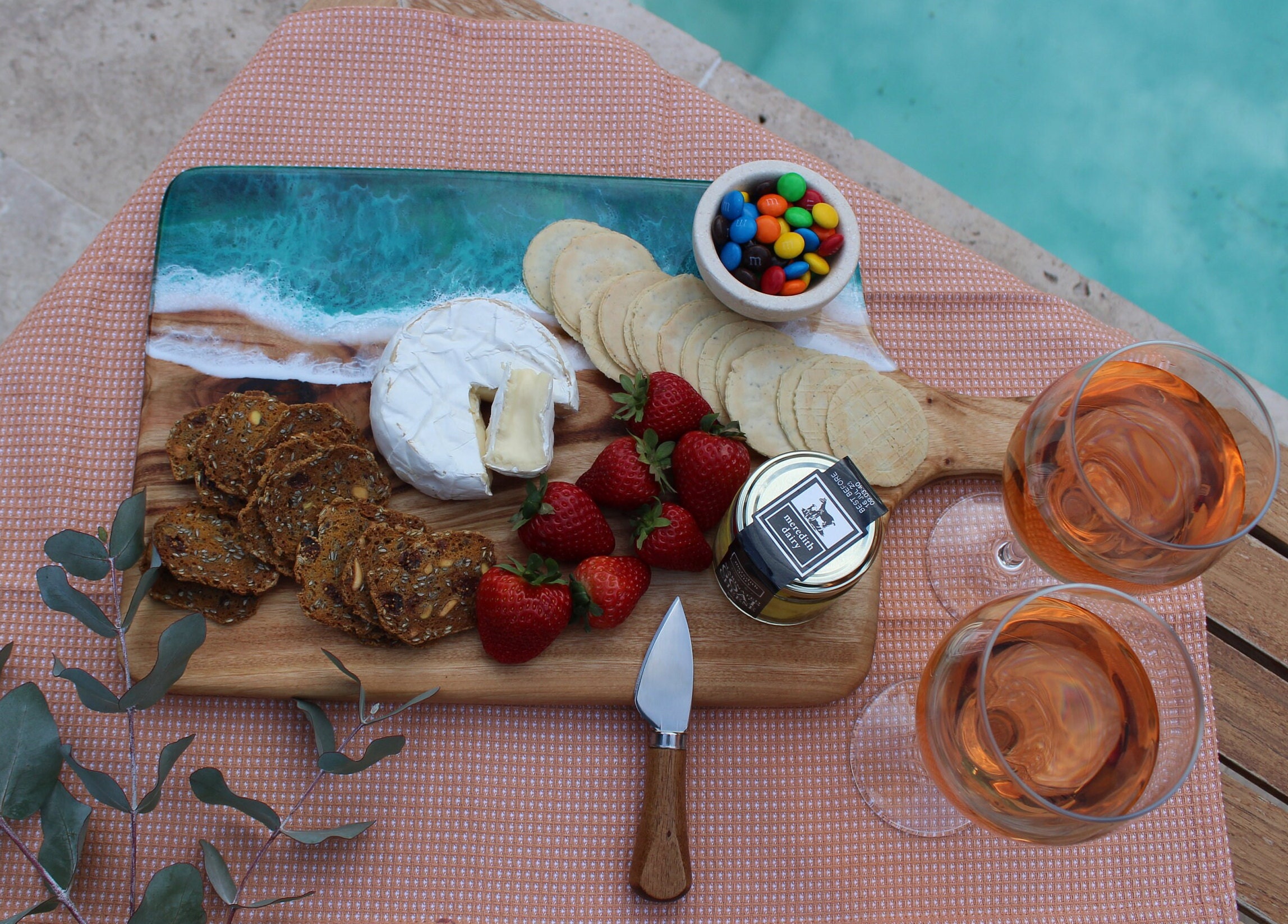 Ocean Art Resin Cheese Board Wide Paddle - Etsy Australia