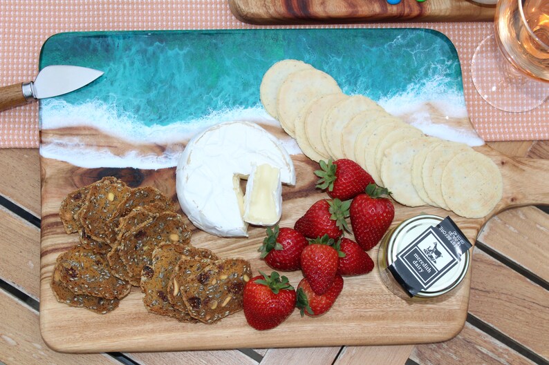 Ocean Art Resin Cheese Board Wide Paddle - Etsy Australia