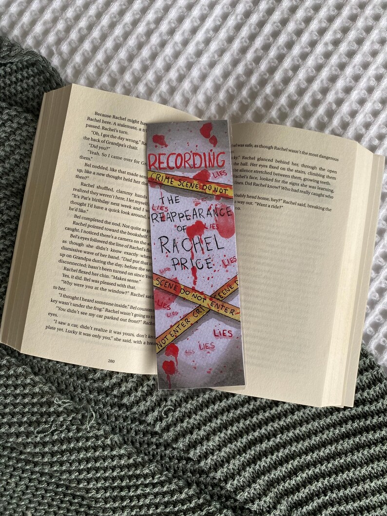 The Reappearance of Rachel Price, Matching Bookmarks, Handmade, Mystery ...