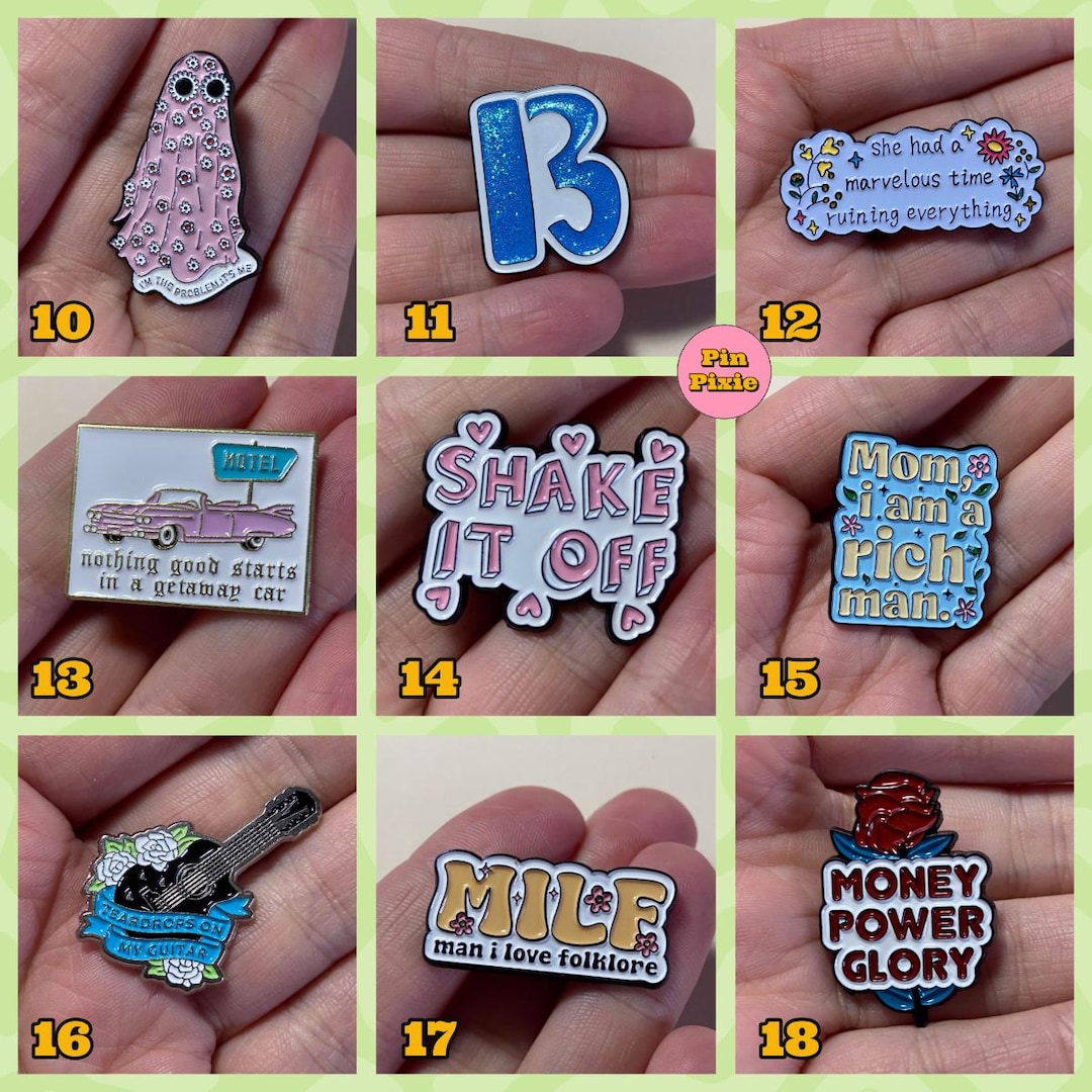 Taylor Swift Enamel Pins, Swiftie Pins, Taylor Swift Gift, TTPD ...
