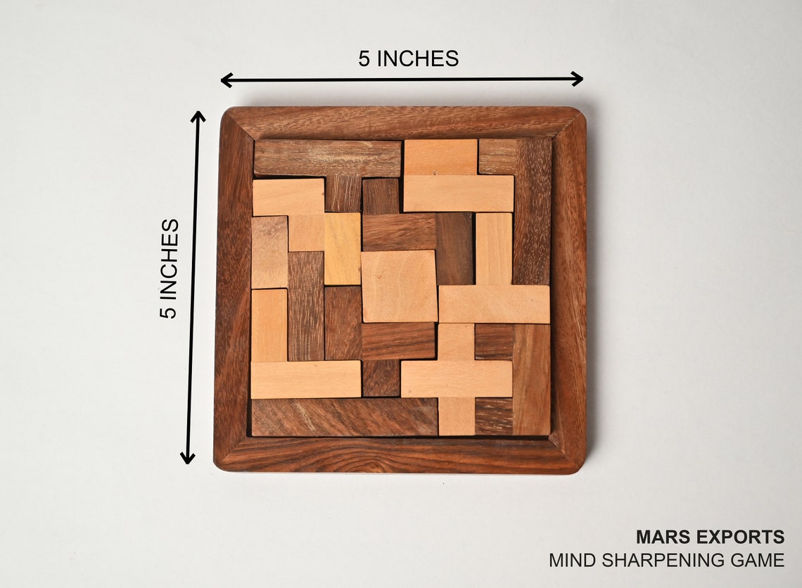 Wooden Jigsaw Puzzle Game for Kids, Adults, Mind Sharpening Puzzle ...