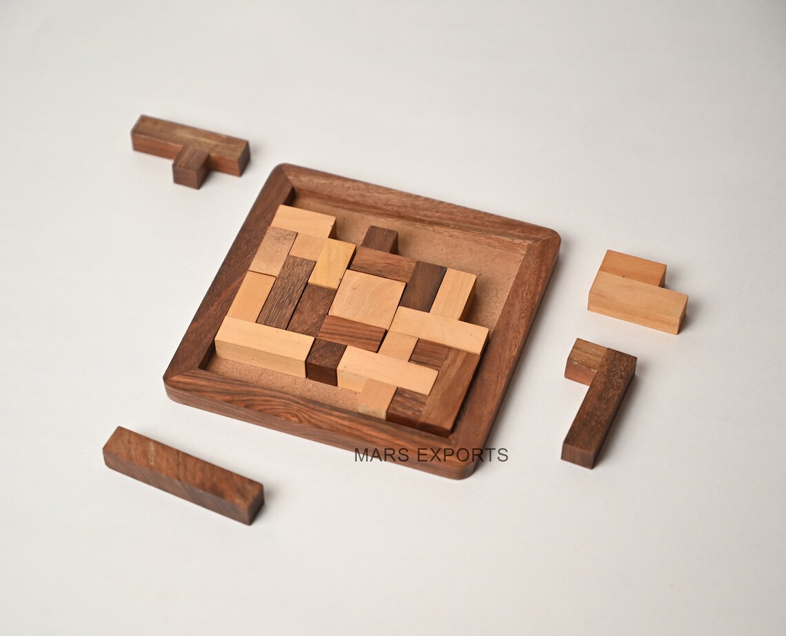 Wooden Jigsaw Puzzle Game for Kids, Adults, Mind Sharpening Puzzle ...