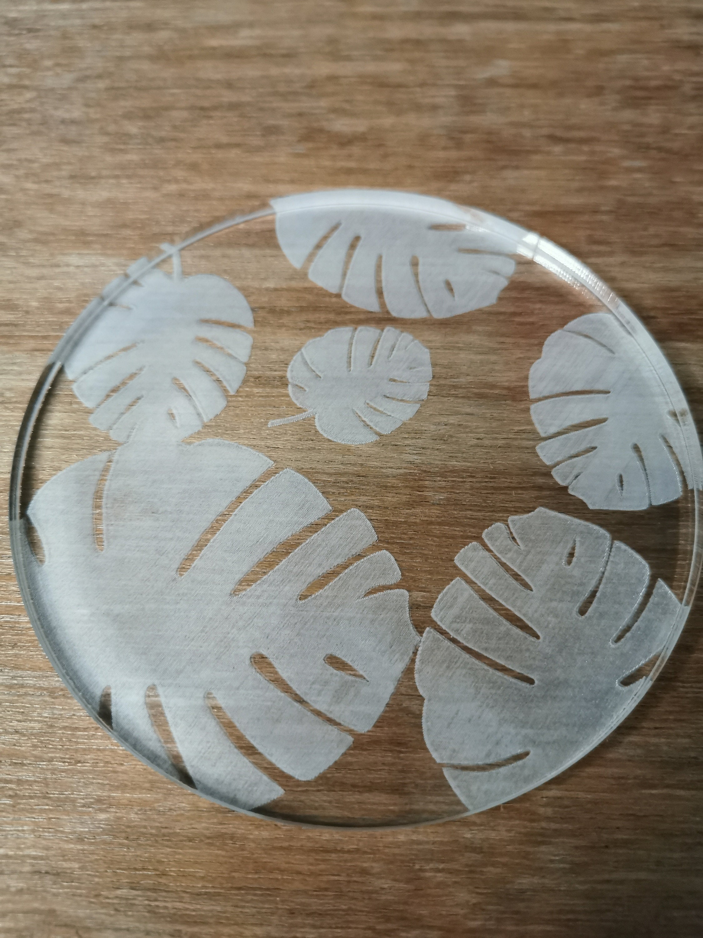 Set of 4 Engraved Acryclic Tropical Coasters or a Set of 6 Clear ...