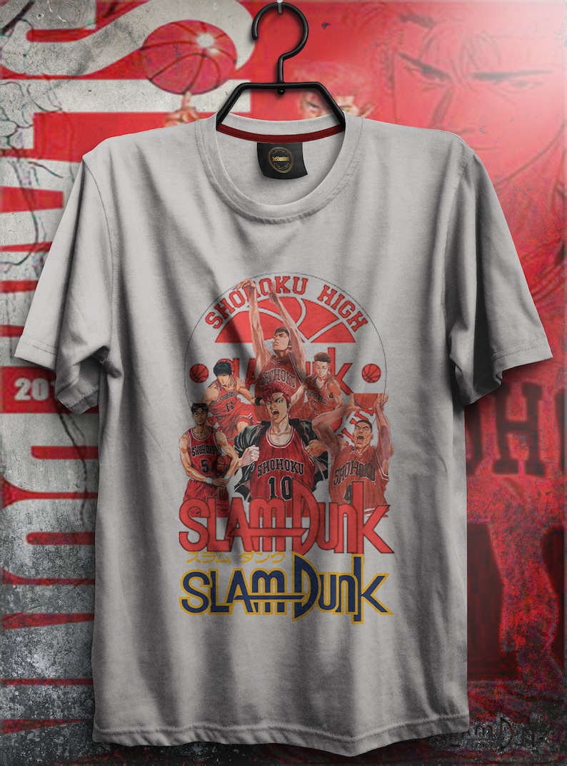 Slam Dunk Anime Shirt - Double-sided Protagonists Graphic Tee ...