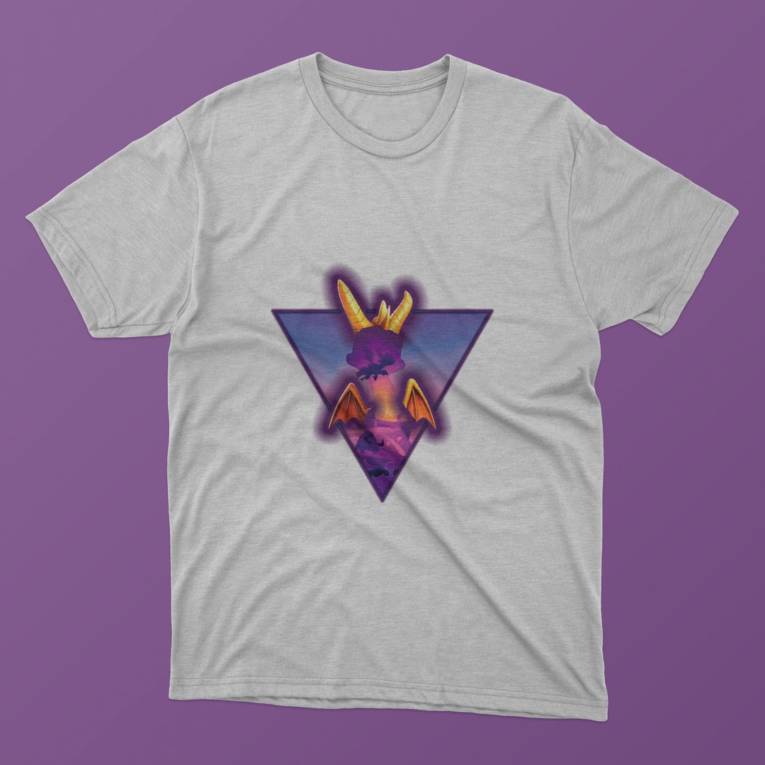 Vaporwave Dreams: Spyro's Neon Adventure T-shirt - Retro Gaming Vibes ...