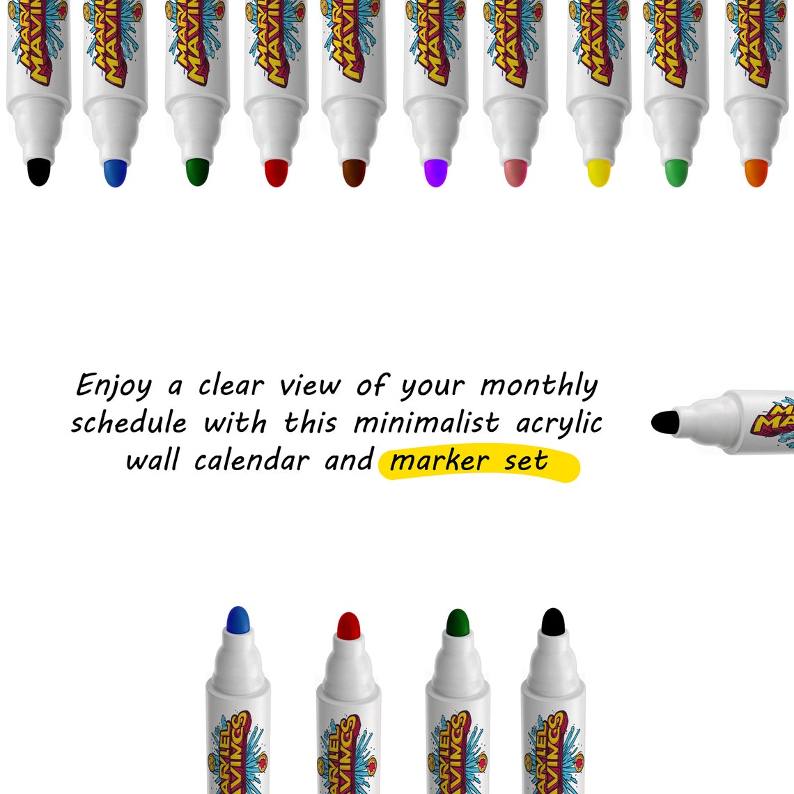 Acrylic Planner 2023 Custom Vertical Yearly Calendar Dry Erase Board ...