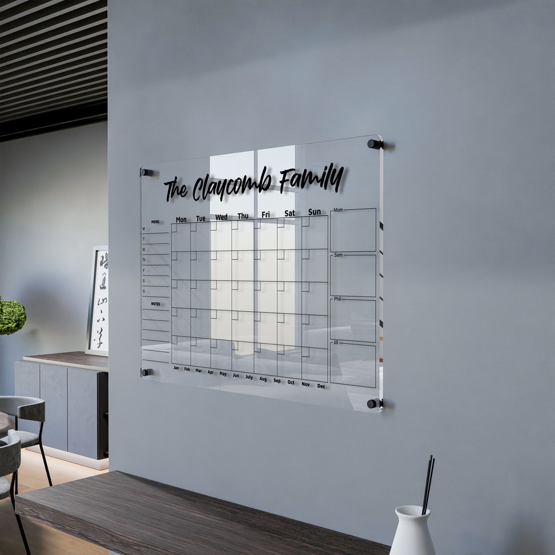 Acrylic Family Planner Make Family Organization Easy Dry Erase Planner ...