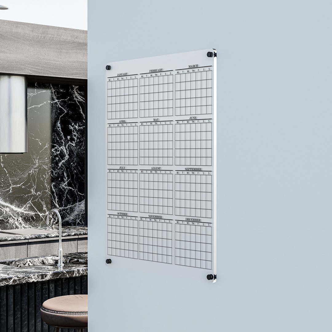 Acrylic Planner 2023 Custom Vertical Yearly Calendar Dry Erase Board ...