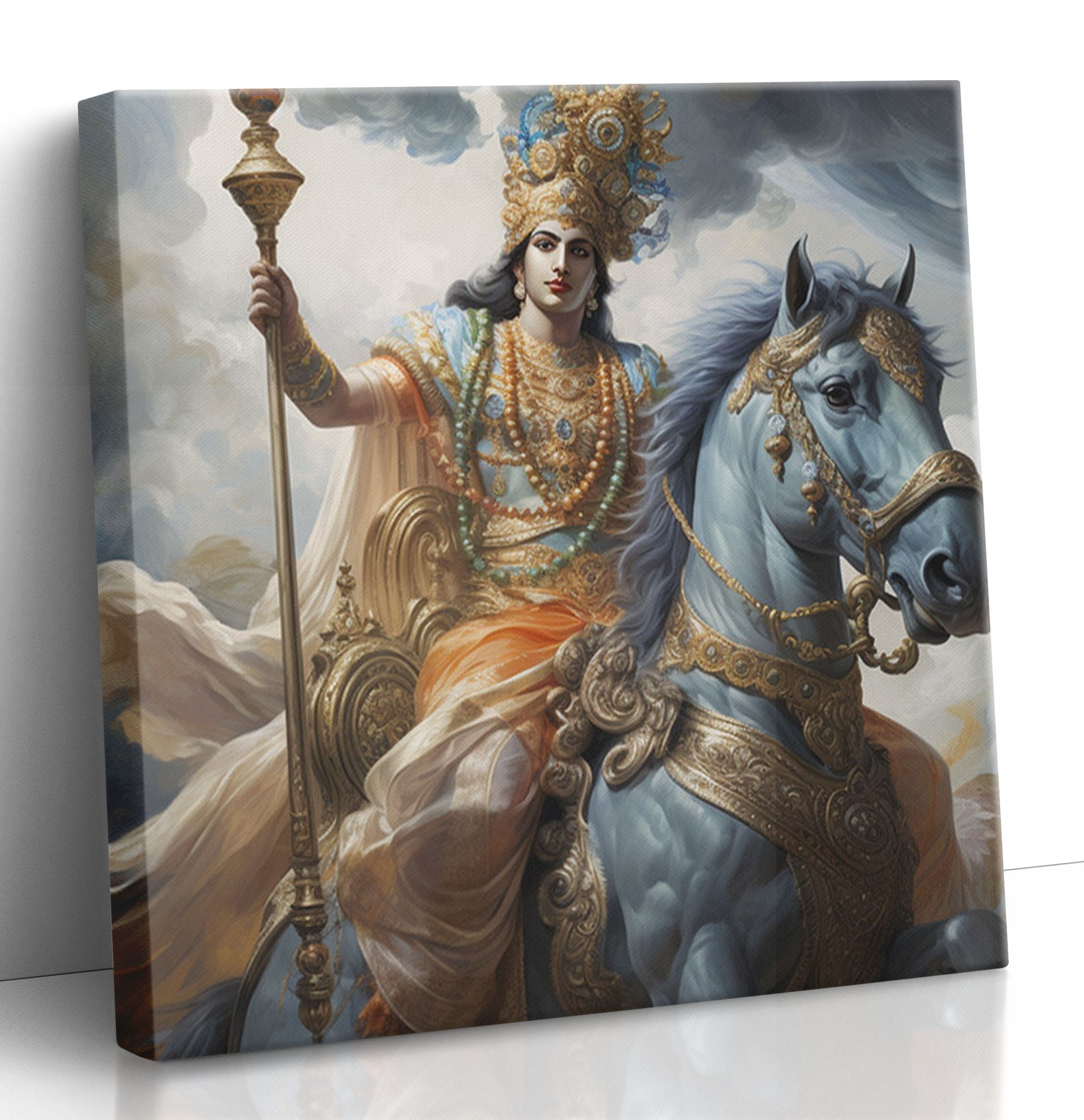 Canva Sri Krishna With Arjuna Bhagavad Gita Bhakti Devotion - Etsy