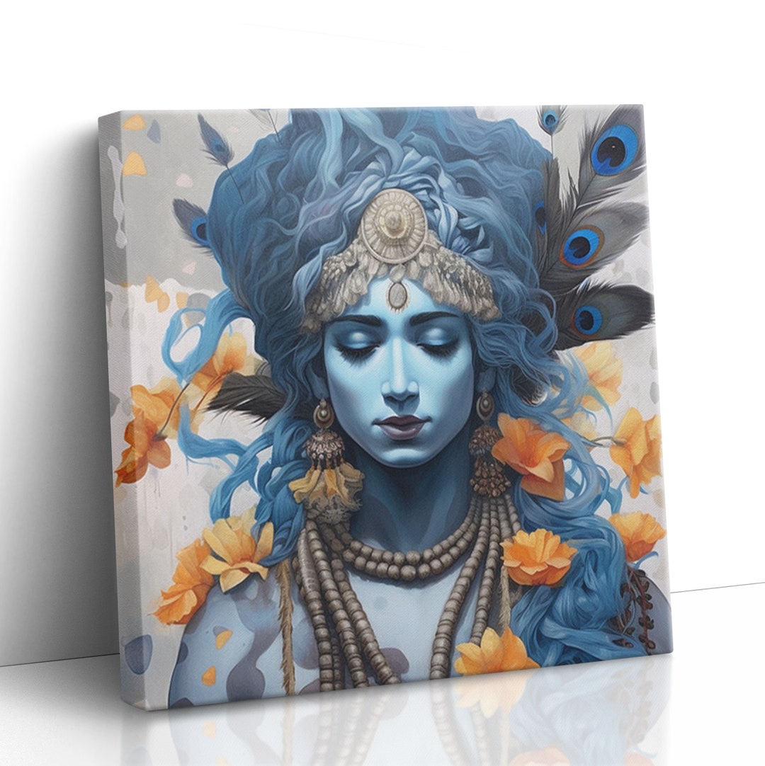 Canva Lord Sri Krishna Hindu God Divine Light Spiritual Sacred Art ...