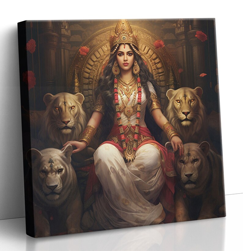 Canva Durga Ma Devi Divine Mother Hindu Goddess Sacred Bhakti Devotion ...