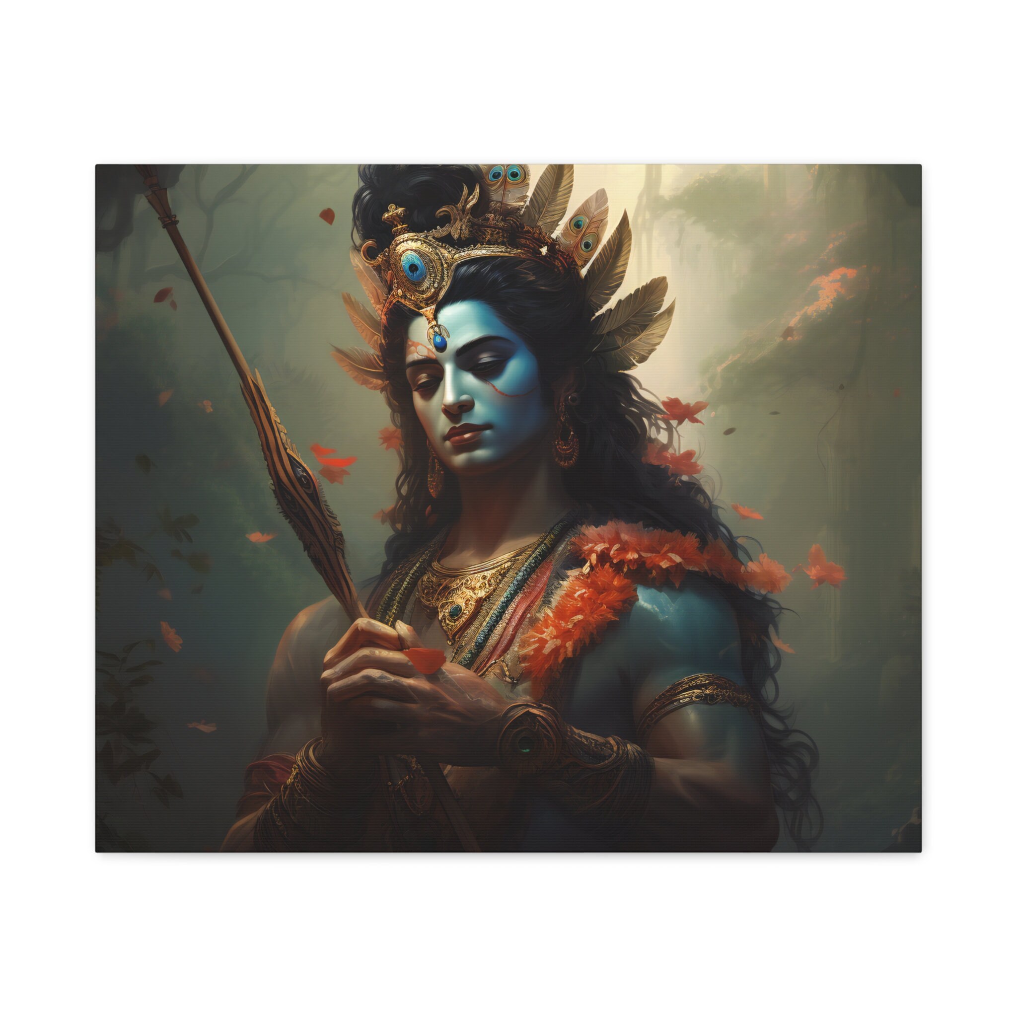 Canva Sri Ram Rama Hindu God Sacred Painting Divine Healing Light ...