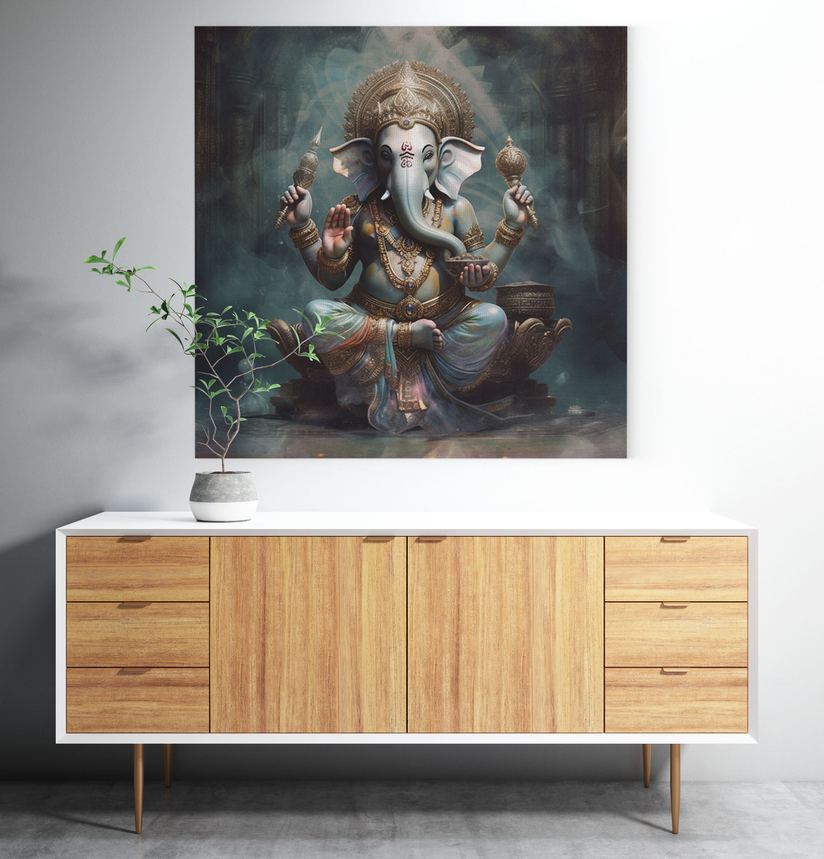 Canva Ganesha Ganapati Hindu God Spiritual Sacred Art Wisdom Healing ...