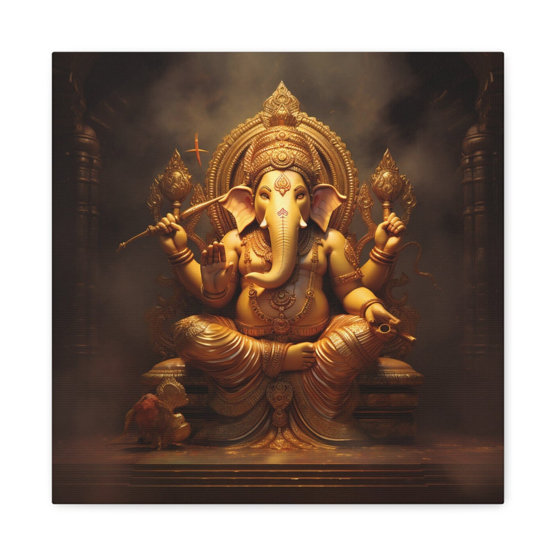 Canva Lord Ganesha Ganapati Blessing Hindu God Sacred Bhakti Devotion ...