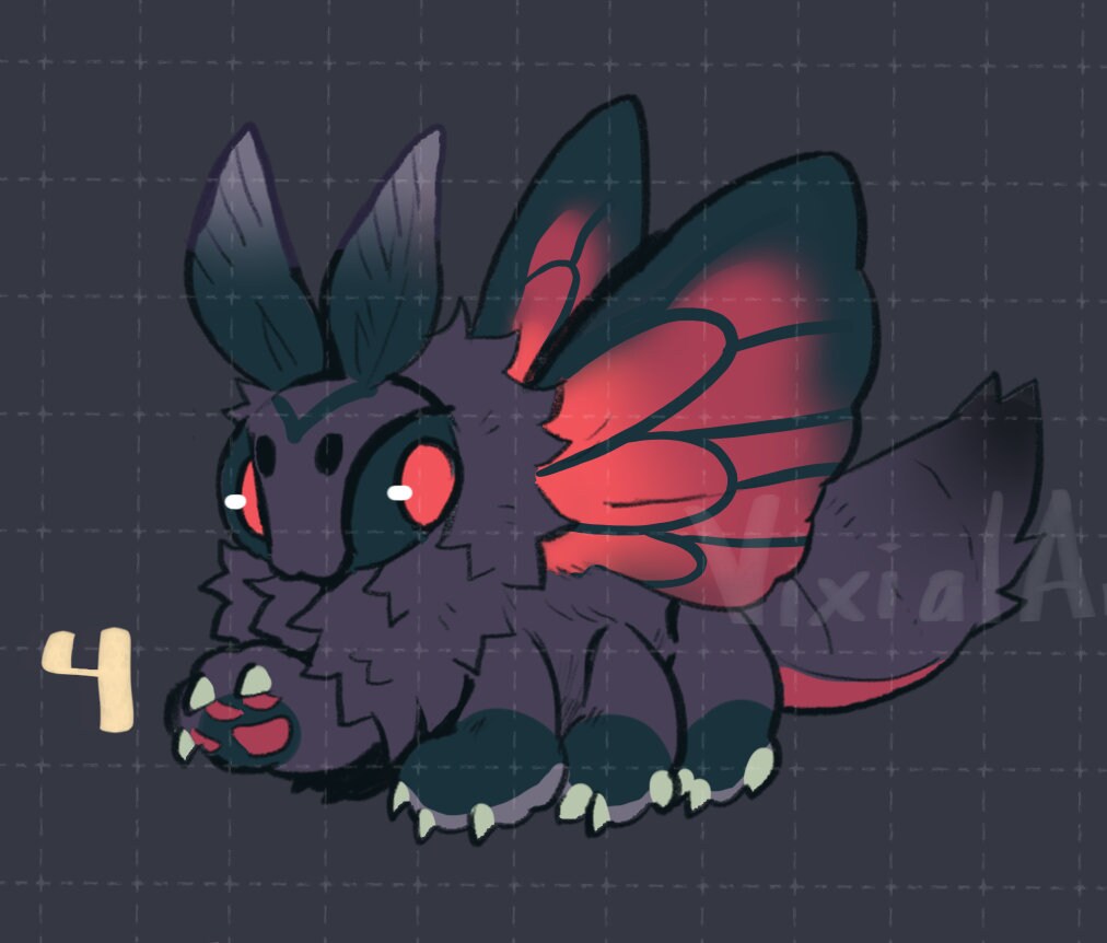 Digital Moth Adoptable Furry Adopt Fursona Feral Character Design - Etsy