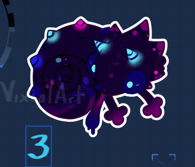 Digital Neon Chameleon Adoptable Furry Fursona Adopt Feral - Etsy