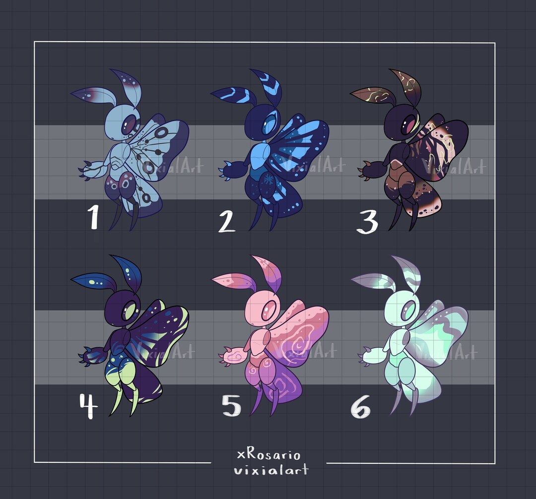 Digital Moth Adoptable Furry Adopt Fursona Anthro Character Design - Etsy