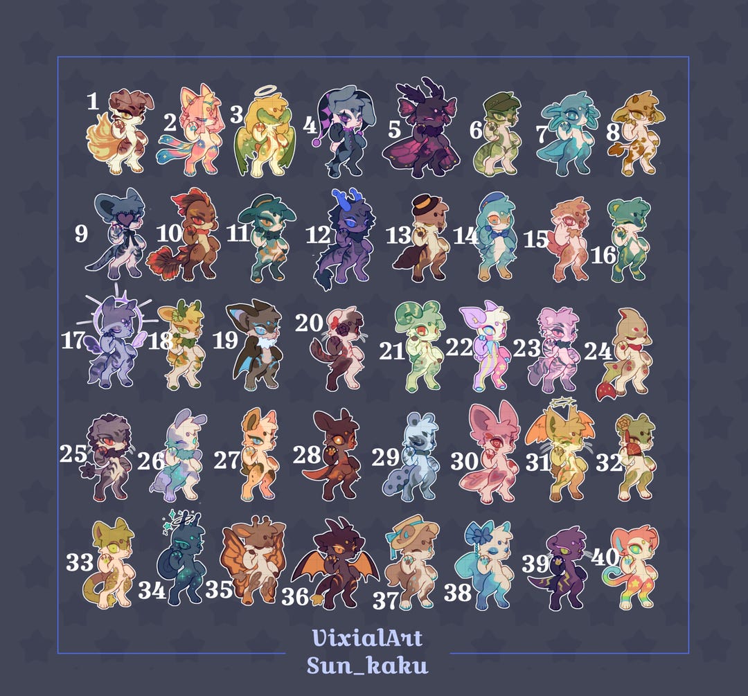 Furry Character Adopts - Digital Anthro Fursona Multispecies Adoptable ...