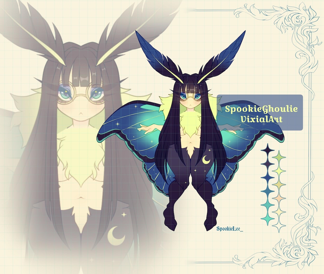 Digital Moth Adopt - Furry Anthro Fursona Adoptable Design - Etsy