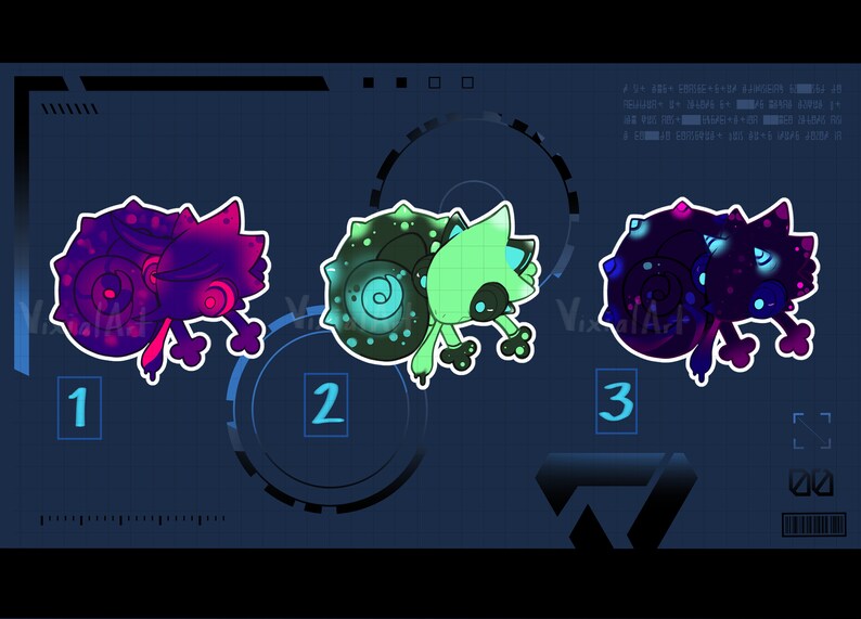 Digital Neon Chameleon Adoptable Furry Fursona Adopt Feral - Etsy