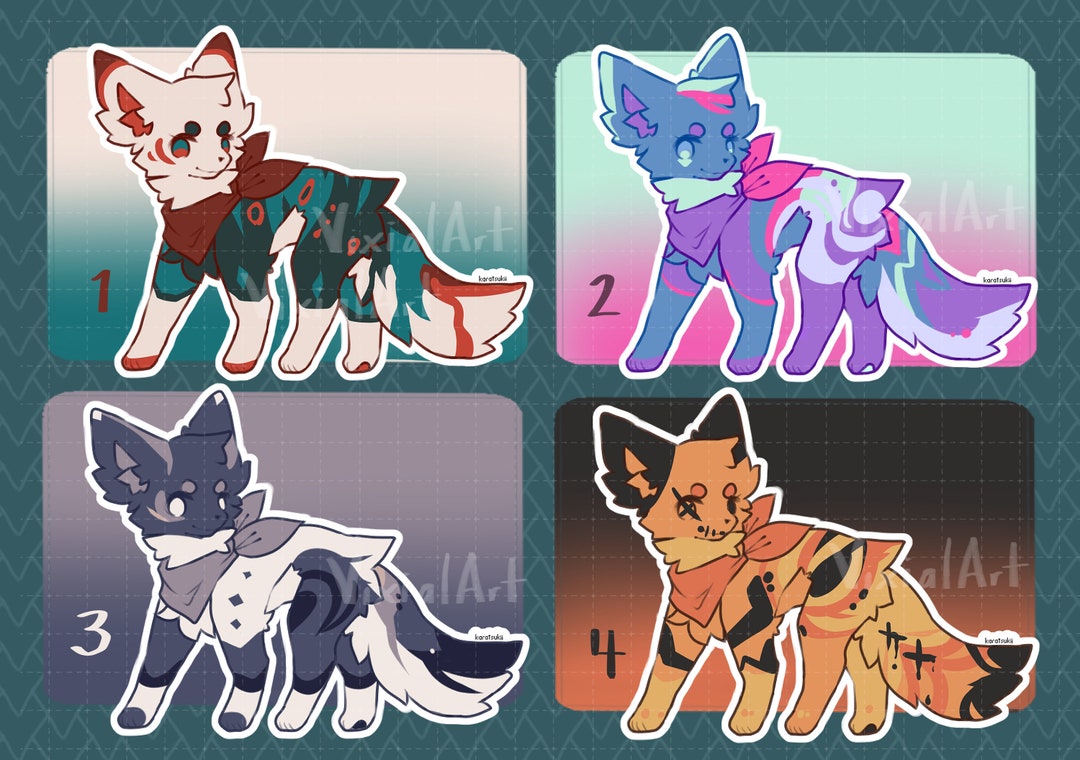 Furry Fox Character Adopt - Digital Feral Fursona Adoptable Design - Etsy
